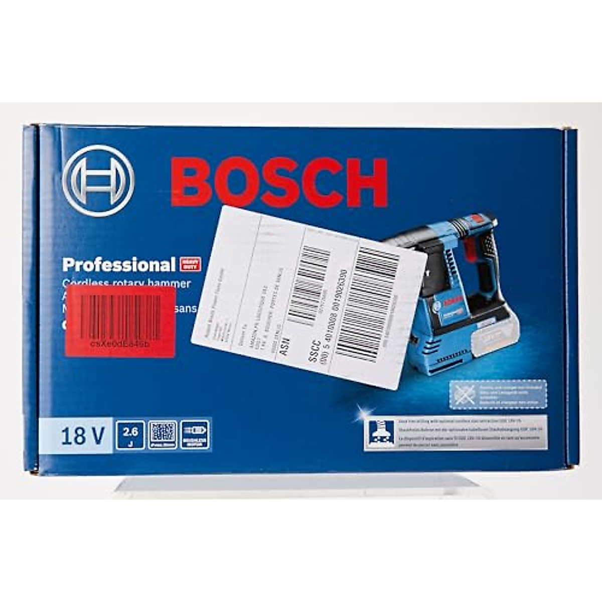 Bosch Professional 18V System GBH 18V-26 Cordless Rotary Hammer (SDS Plus, Impact Energy: 2.6 J, max. Drilling Diameter: Concrete/Steel/Wood 26/13/30 mm, excluding Batteries and Charger, in Carton)