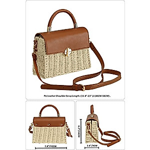 So'each Women's Handbag Wicker Straw Crossbody Rattan Bag Boho Crossbody Bag Beige