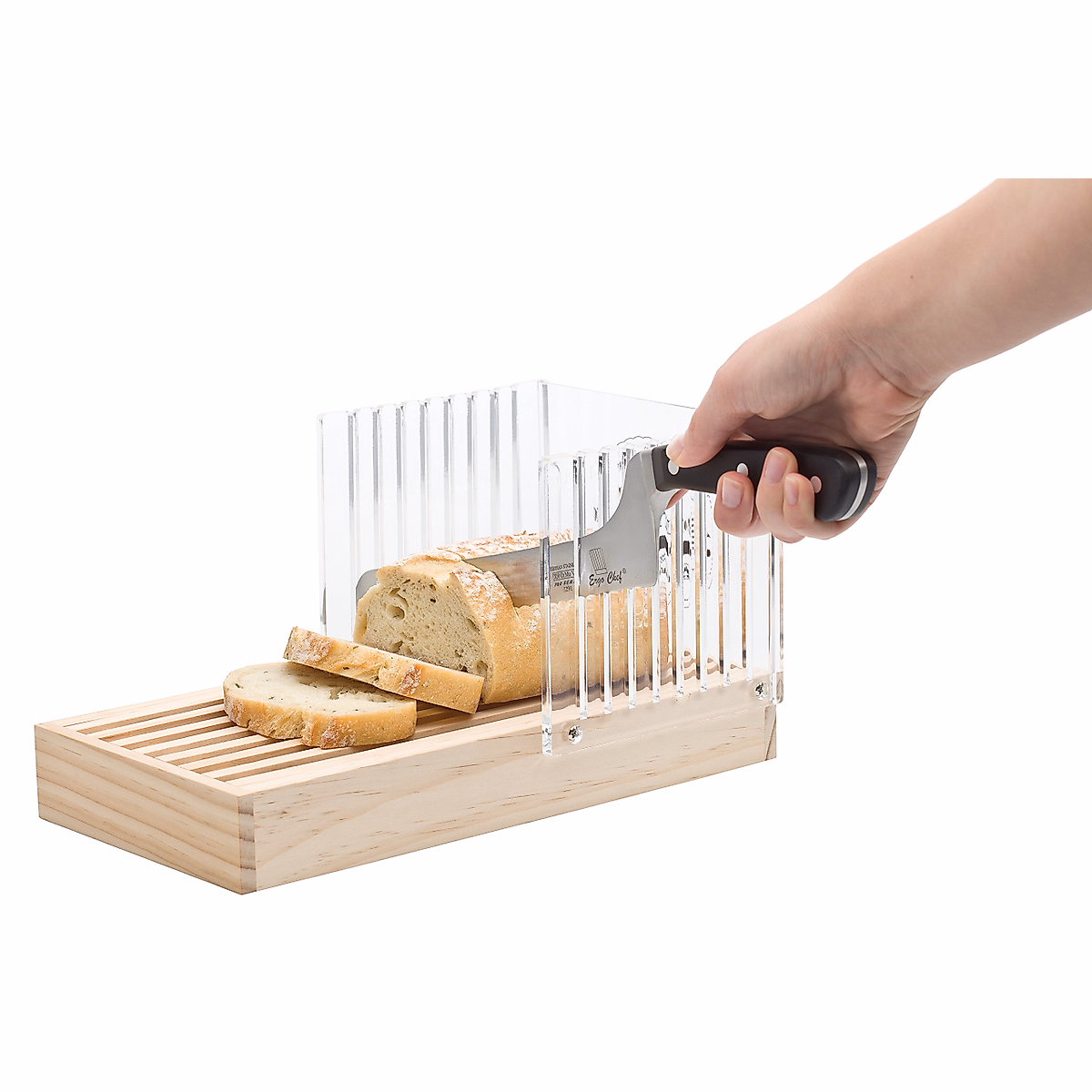 Mrs. Anderson's Baking Bread Cutter Slicing Guide with Crumb Catcher, 12.5-Inches x, Brown