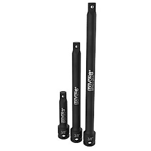 LEXIVON Impact Driver Extension Bar Set, 3/8" Drive | 3-Piece 3" 6" & 8" Long, Organized In A Tray | Hardened and Heat Treated Chrome Vanadium Steel (LX-114)
