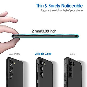 JETech Slim Fit Case for Samsung Galaxy S22 5G 6.1-Inch, Thin Phone Cover with Shock-Absorption and Carbon Fiber Design (Black)