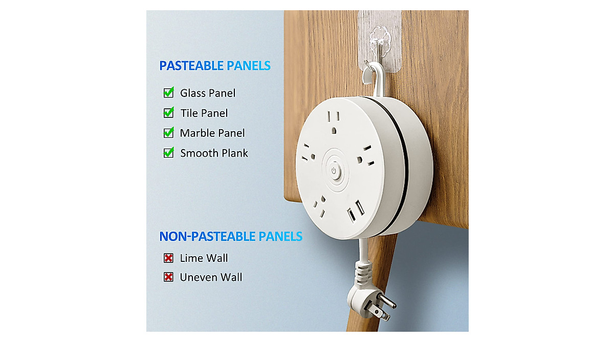 Happlee Retractable Power Strip with USB-C & USB-A Quick Charge