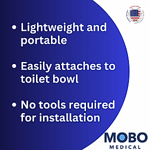 Heavy Duty Elongated Toilet Seat Riser, Easy to Install - 3.5" Lift - 300 lbs Capacity, Premium Padded Support Handles