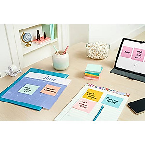 Post-it Pop-up Notes, 3x3 in, 12 Pads, America's #1 Favorite Sticky Notes, Beachside Café Collection, Pastel Colors, Recyclable (R330-12AP)