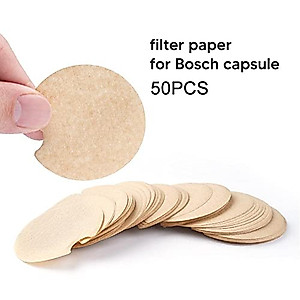 WAITLOVER 50PC Disposible Paper Filter for Reusable Tassimo/Nespresso Coffee Capsule Capsule from for Cleaning Keep Protect Block
