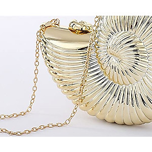 QZUnique Conch Crossbody Shoulder Bag Chain Strap Handbags Acrylic Women Fashion Evening Clutch Purse