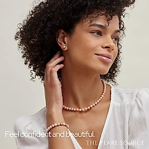 The Pearl Source 14K Gold 7-8mm AAAA Quality Round Multicolor Freshwater Cultured Pearl Bracelet for Women