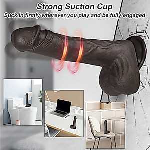 Thrusting Dildo Vibrator Sex Toy - Realistic G-Spot Silicone Suction Cup Rotating Dildos with 10 Modes & Heating for Anal Vagina Stimulation, Remote Control Adult Sex Toys & Games for Women Couples