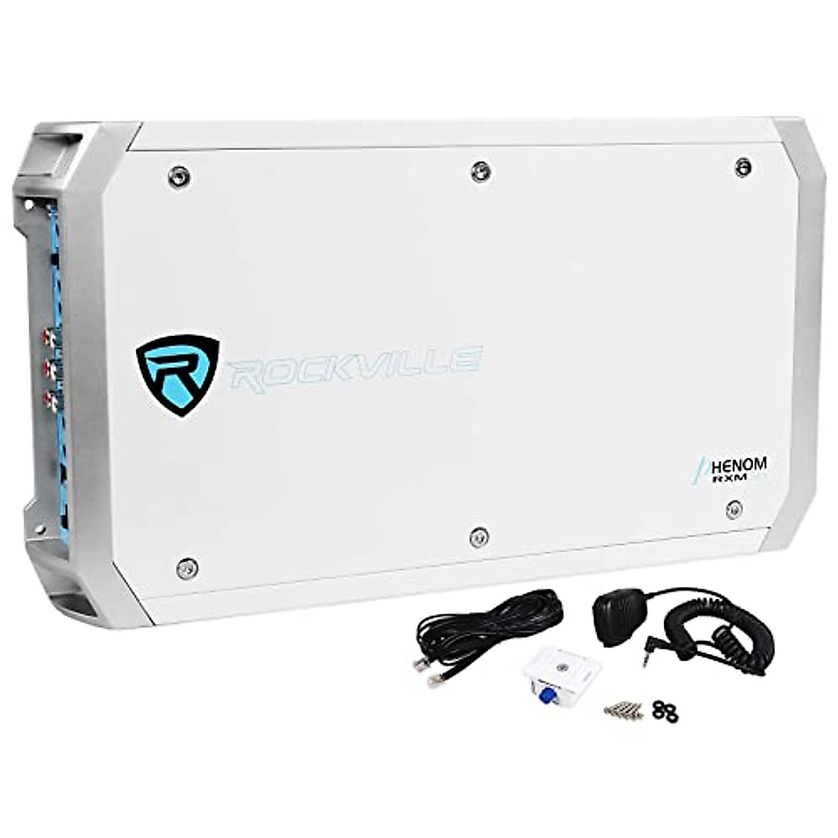 Rockville RXM-S6 Marine/Boat 6 Channel Amplifier 2600 Watt Peak / 660w Dyno-Certified RMS with Status Mode LED Indicator & RWK4CU 4 AWG Gauge 100% Copper Complete Amp Installation Wire Kit OFC