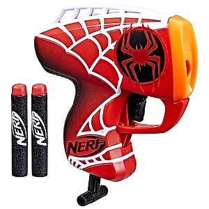 Nerf Spider-Man: Across The Spider-Verse, Miles Morales MicroShots Dart Blaster, Movie Inspired Design, 2 Elite Darts
