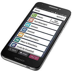 Jitterbug Smart2 unlocked, 32gb, No-Contract Easy-to-use Smartphone for Seniors by GreatCall,Black