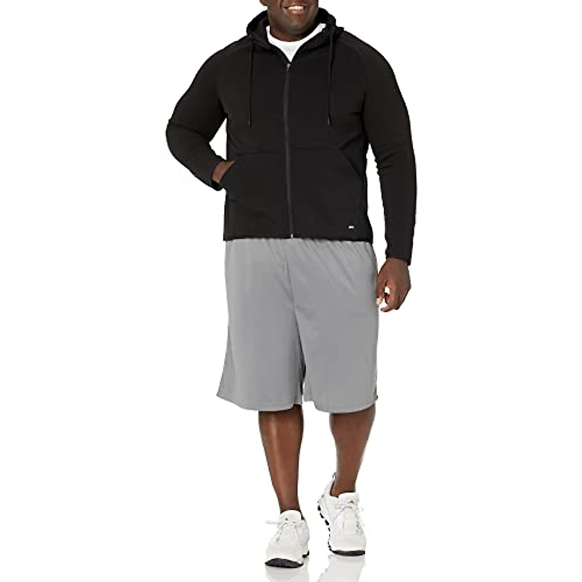 Amazon Essentials Men's Tech Fleece Full-Zip Hooded Sweatshirt, Black, XX-Large
