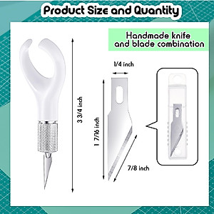 Lasnten 2 Pack Fingertip Craft Knife 4.2 Inch Finger Detail Knife with Blades Ergonomic Hobby Knife Handle with Finger Grip Cutting Tool for Precision Cutting and Trimming, 10 Pcs Blades