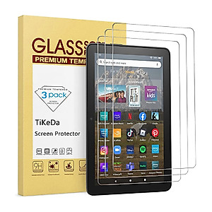 3 Pack Screen Protector for All-New Fire HD 8/HD8 Plus/Fire HD 8 Kids/Fire HD 8 Kids Pro Tablet (12th &10th Generation, 2022&2020 Released),Tempered Glass 9H Hardness Anti Scratch Clear, 8-inch