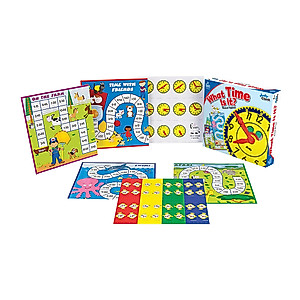 Carson Dellosa What Time Is It? Judy Clock Teaching Time Board Game, 4 Educational Games for Telling Time, Kindergarten and Elementary Board Games for Kids Ages 5+