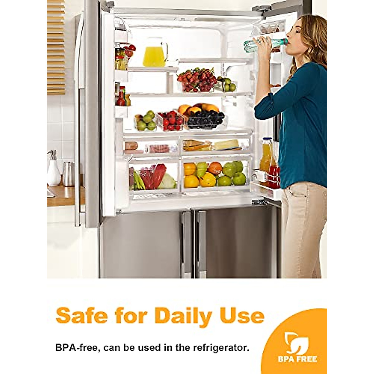 SMARTAKE 30-Piece Drawer Organizer with Non-Slip Silicone Pads, 7-Size Desk Drawer Organizer Trays Storage Tray for Makeup, Jewelries, Utensils in Bedroom Dresser, Office and Kitchen (Clear)