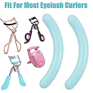 Eyelash Curler Refill Pads, 24 Pack Silicone Replacement Refills Eye Lash Rubber Curler Pads for Universal Eyelash Curler with a Clear Storage Box Cosmetic Accessory, Mint Green (ECP-01)