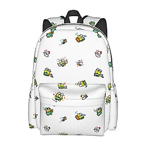 Cute Backpack for School, Funny Cartoon Lightweight Shoulders Backpacks Anime Daypack Kawaii Book Bag Novelty College Back Pack for Boys Girls Sports Travel Hiking Camping Work, 16.9 Inch Pattern-23