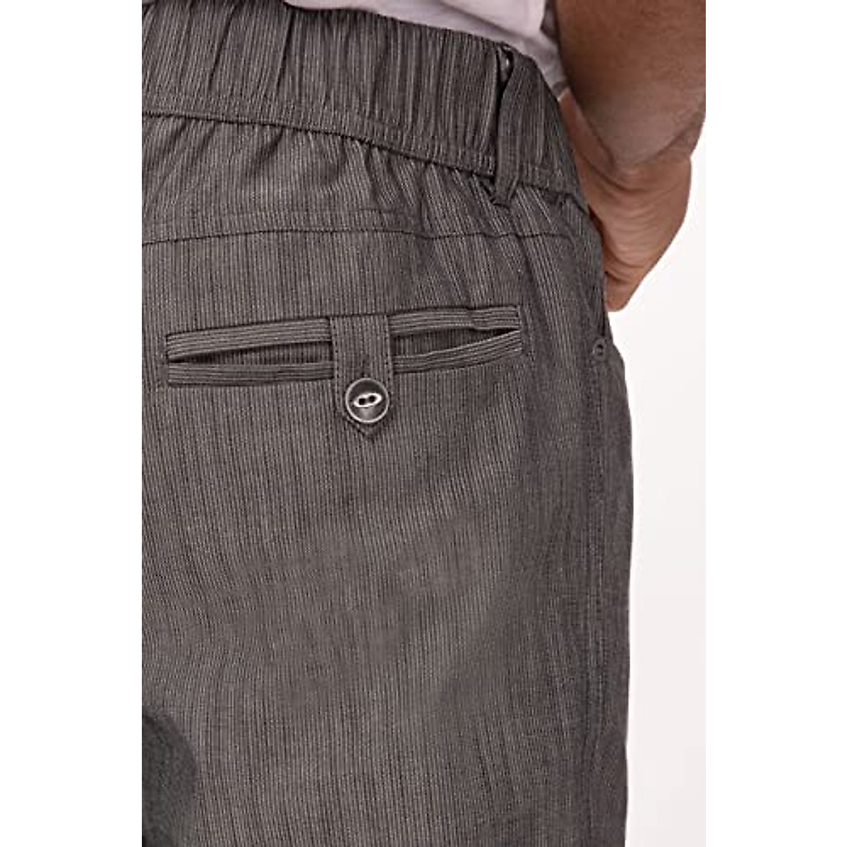 Chef Works Men's Jogger 257 Chef Pants, Black White Stripe, Large