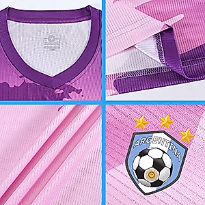 Casmy Kids Youth Argentina Me-Ssii Jersey+Soccer Shorts World Cup Football Sports Team Camo Graphic Shirts Kit for Boy Girl