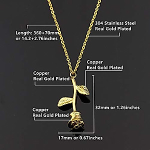 Oyalma Rose Flower Pendant Necklaces For Women Vintage Chain Necklace Glamour 2021 Fashion Valentine Jewerly-78069
