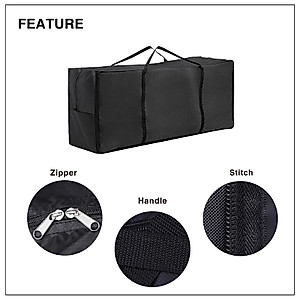 Turtle Life Cushion Storage Bag, Outdoor Patio Heavy Duty Storage Bag with Zipper and Handle, Black