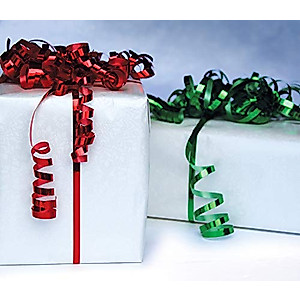 Christmas Ribbon - Curling Gift Ribbon Xmas Set of 3 Rolls Red Green Gold Curling Ribbons Thin for Holiday Gifts Wrapping & Decoration