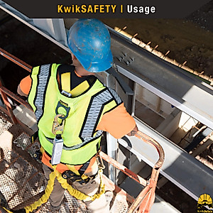 KwikSafety - Charlotte, NC - PYTHON [External Shock Absorber] Double Leg 6ft Safety Lanyard OSHA ANSI Fall Protection Restraint Equipment Snap Rebar Connectors Construction Arborist Roofing