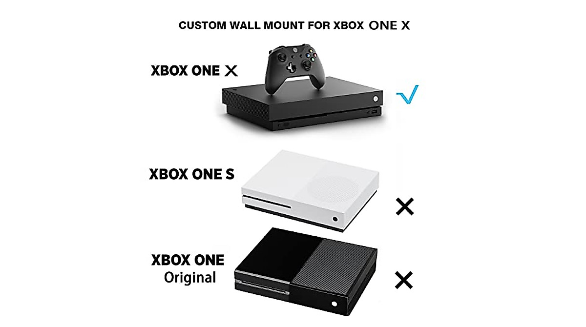 Monzlteck Wall Mount for Xbox One X - Space-Saving Secure Holder