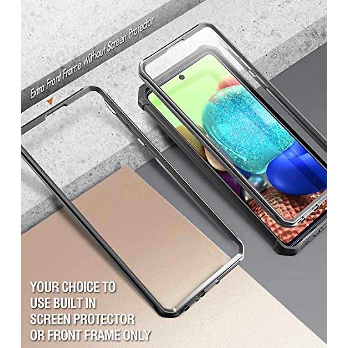 Poetic Guardian Series for Samsung Galaxy A71 5G Case, [Not Fit Verizon A71 5G UW] [Not Fit A71 4G] Full-Body Hybrid Shockproof Bumper Cover with Built-in-Screen Protector, Black/Clear