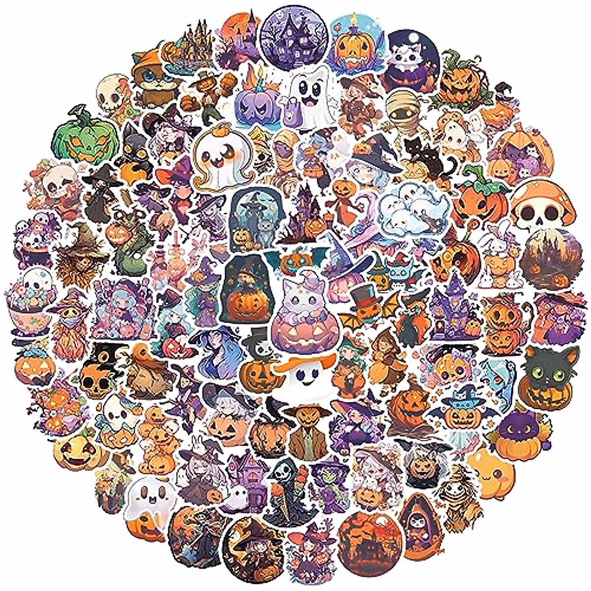 Halloween Stickers for Kids, 100PCS Waterproof Vinyl Stickers for Water Bottles, Notebooks, Laptops, Phone Cases, Decorative Gifts for Teen Girls