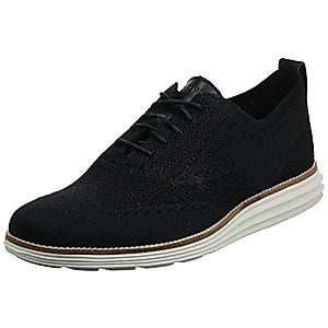 Cole Haan Men's Original Grand Knit Wing TIP II Sneaker, BLACK/IVORY, 9 M US