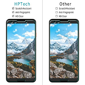 HPTech (2 Pack) Designed for Google (Pixel 3) Tempered Glass Screen Protector, Anti Scratch, Bubble Free
