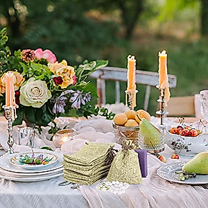 LANXINGYAN 50Pcs 5x7 Burlap Gift Bags with Drawstring Linen Sacks Bag for Wedding Favors Party DIY Craft (5x7 Inch, coffee)