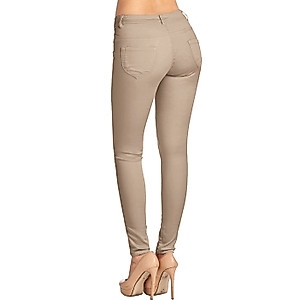 2Luver Women's School Uniform Pants with 5 Pocket Mid-Rise Classic d71b Work Khaki 9