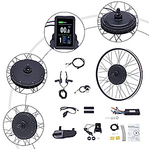 DNYSYSJ Electric Bike Conversion Kit, 48V 1000W 700C 28"/29" Front/Rear Wheel E-Bike Conversion Kit w/LCD Display, Powerful Ebike Hub Motor Kit with PAS Bicycle Ebike Wheel Kit (700C 48V 1000W Front)