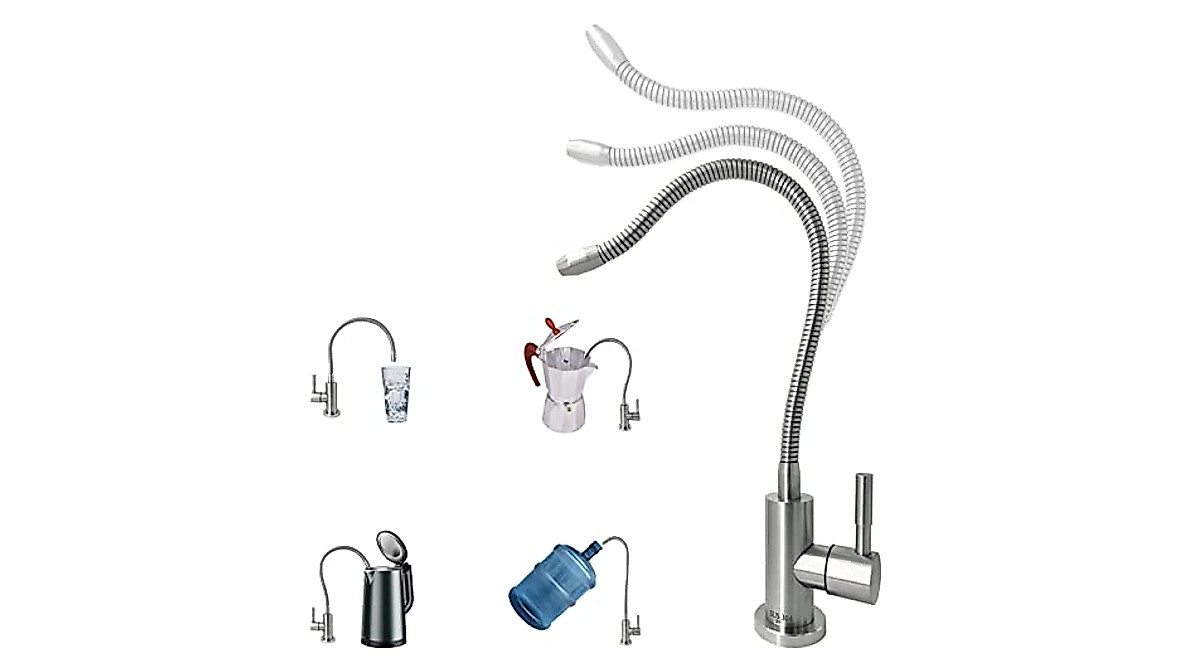 Lead-Free Gooseneck Drinking Water Faucet - 360° Rotatable