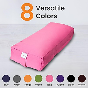 Sol Living Yoga Bolster Pillow for Restorative Yoga Meditation Bolster 100% Cotton Rectangular Meditation Cushion Firm Yoga Cushion Bolster Washable Cover Body Pillow for Balance Support Asana Poses