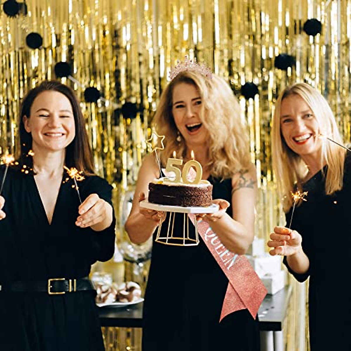 Birthday Sash and Tiara for Women Rose Gold Glitter Crystal Tiara & "Birthday Queen" Sash Set Birthday Crown and Sash for Girls Princess Birthday Decorations Party