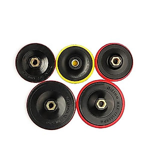 Sponge Polishing 4"/5 " 2pcs Self-Adhesive Backing Pad Plastic Foam Backer Plate Car Polisher Angle Grinder Hook&Loop Polisher Bonnet Buffing Polishing Pads ( Color : Tre , Size : 5-8-11 THREAD_5 INCH