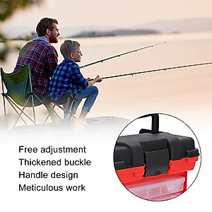 EVTSCAN Portable 4 Layer Fishing Tackle Box with Handle, ABS Impact Resistant Case, 4 Utility Boxes for Outdoor Fishing Storage Bait and Tackle Organizer, Red