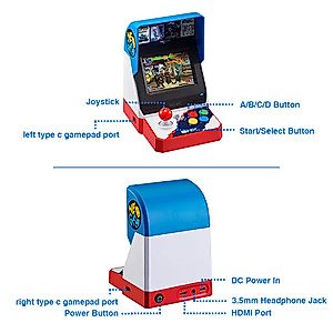 UNICO Neogeo Mini Arcade Japanese Version with 40 Pre-Loaded Classic SNK Games, 3.5' LCD Screen, HDMI and 2 Gamepad Ports