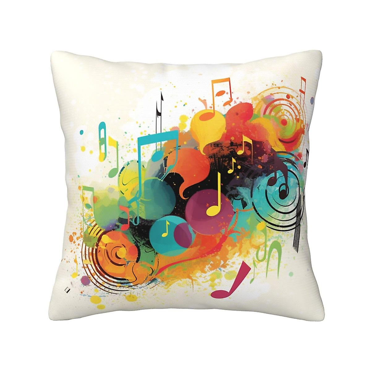 OUSIKA Abstract Music Themed Throw Pillow Covers Super Soft Morden Decorative Pillowcases Square Cozy Cushion Covers for Sofa Couch Bed Home Decor 16"X16"