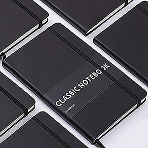 2 Pack Classic Ruled Notebooks/Journals - Premium Thick Paper Faux Leather Writing Notebook, Black, Hard Cover, Large, Lined (5.4 x 8.3)