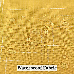 UGASA Set of 2 Outdoor Waterproof Throw Pillow Covers Decorative Farmhouse Water Resistant Solid Cushion Cases for Patio Garden Sofa Chairs Yellow 12x20 inch