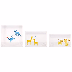 Amazon Brand - Mama Bear Reusable Snack Bags, One Size, 6-pack