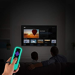 [Nightglow Blue] Case for Roku Express Remote, Akwox Light Weight [Anti Slip] Shock Proof Silicone Cover for Roku Express/Roku Premiere RC68/RC69/RC108/RC112 Standard IR Remote [Lanyard Included]