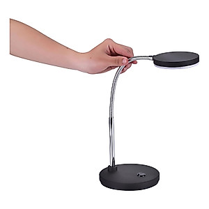 Bostitch Office LED Metal Gooseneck Desk Lamp, Flicker Free, Adjustable Head (VLED1800BK), Black