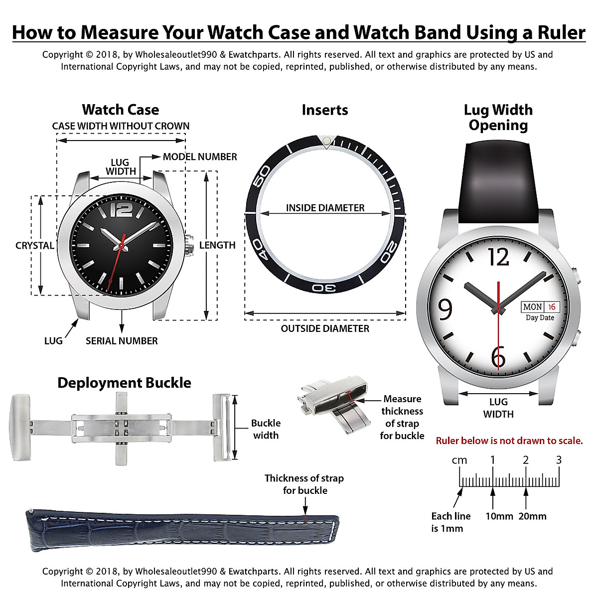 Ewatchparts 21MM LEATHER WATCH STRAP BAND CLASP COMPATIBLE WITH IWC PORTUGUESE PILOT CHRONO TOP BLACK