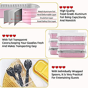 100Pack Mini Cupcake Liners With Dome Lids And 50Pack Foil Baking Cups With Lids